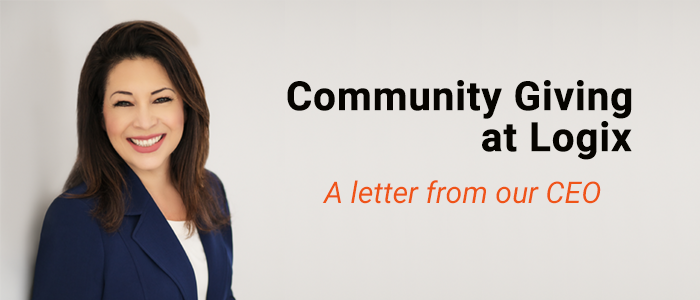 Community Giving at Logix - A letter from our CEO