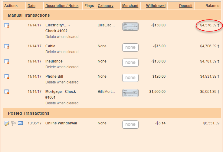 Balancing Your Checking Account